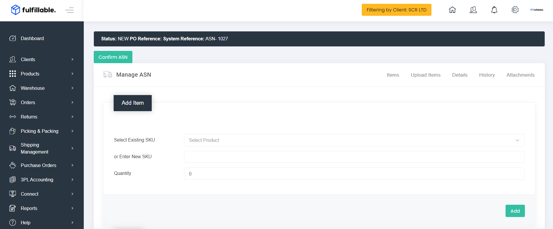 Creating ASNs (Goods-In Notifications) – Fulfillable